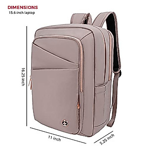 Swissdigital Design Katy Rose Laptop Backpack For Women，College Bookbags With USB Charging Port，Large Capacity Computer Backpacks For Work Business Lotus (SD1006F-82)