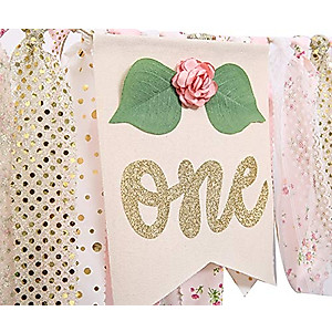 High Chair Banner for 1st Birthday - First Birthday Decorations for Photo Booth Props, Birthday Souvenir and Gifts for Kids,One Birthday Decorations for Baby (Baby Girl)