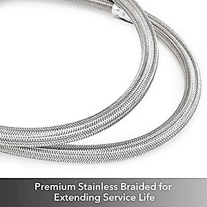 Stanbroil Vertical Two Stage Propane Regulator - 20" RV Propane Pigtail Stainless Steel Braided Hose Type 1 Connection with 1/4" Male NPT