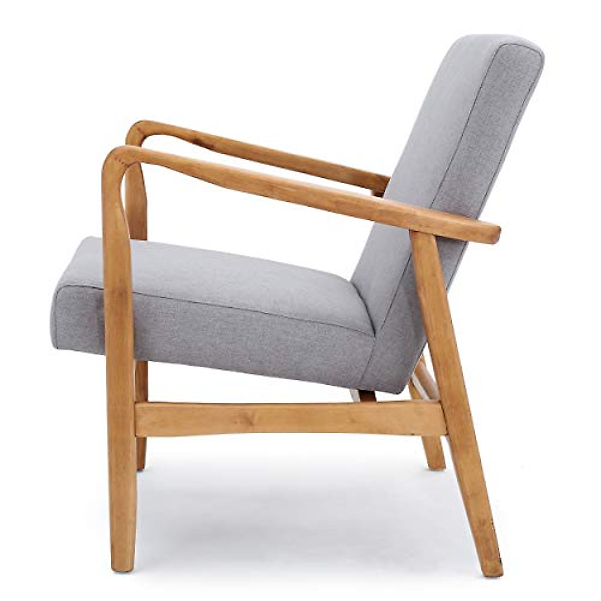 GDF Studio Winford Light Grey Fabric Wood Frame Mid Century Modern Office Chair