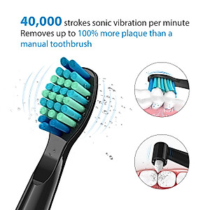 Dnsly Electric Toothbrush for Adults with 5 Modes Sonic Cleaning,Whitening Rechargeable Toothbrushes with 2-Min Smart Timer, 8 Brush Heads,1 Travel Case,Toothbrush 4 Hours Charge for 30 Days Use