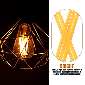 PRETYZOOM 100pcs Replacement Filament, Edison Bulb LED Filament Warm Light Bulb Filament Parts Retro Bulb Led Filament Led Lamp Parts Incandescent Light Accessories