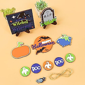 Halloween Tier Tray Decor Rustic Farmhouse Decor Tiered Tray Decor Wooden Blocks Sign Tiered Tray Decor Bundle Bedroom Wood Sign Tier Tray Decor Wooden Table Signs House Wooden Decor