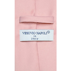 Vesuvio Napoli NeckTie Solid DUSTY PINK Color Men's Neck Tie