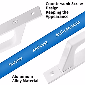 Jiozermi 2 Pack Sliding Barn Door Handle, 7.9 Inch Gate Door Handle, Aluminium Alloy Door Pull Handle for Sliding Barn Door Gate Cabinet Closet Drawer Garage Shed, Silver White