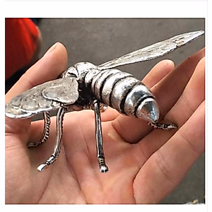 LILOVE Statue China Delicate Hand Sculpture Miao Silver Honeybee Statue Bees