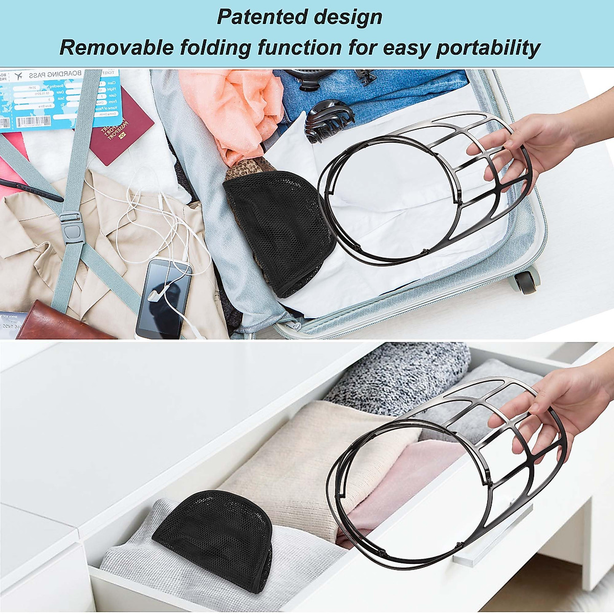 ZDDGNN Hat Washer for Baseball Caps, Foldable Hat Cleaner Washing Cage with Mesh Bags,Hat Washing cage for Washing Machine, Hat Cleaner Protector Frame Cage for Adults and Kids