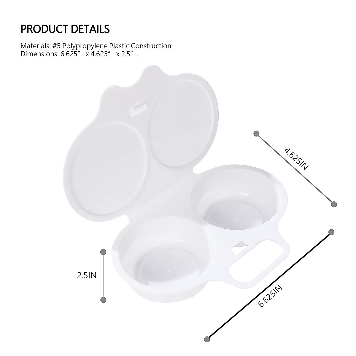 Microwave Egg Maker with 2 Cavity, Kitchen Essentials Food Grade cooking Ware, Microwaveable and Easy to Cook in 45 Seconds