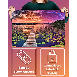 Puzzles for Adults 1000 Pieces - 20x30 in HD Quality Landscape 1000 Piece Puzzle for Adults & Families | Sturdy 2mm Adult Puzzle Pieces | 8 Jigsaw Puzzles Saver Sheets & Full-Sized 1:1 Poster Included