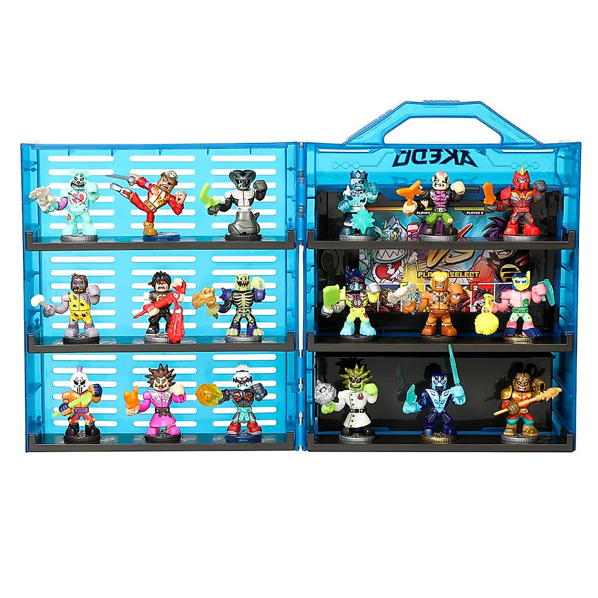 Akedo - Ultimate Arcade Warriors Collector Case Mini Battling Action Figures Ready, Fight, Split Strike,Multicolor,14241, For Ages 6+