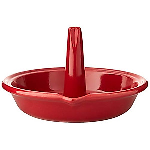 Emile Henry Made In France Flame BBQ Chicken Roaster, 10 x 2", Burgundy,347550