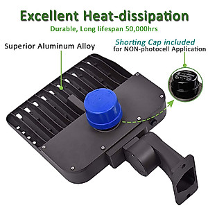 SZGMJIA 100W LED Parking Lot Lighting, Street Light 15,000 Lumen Super Bright 5000K Daylight White Replaces 500W Halide Shoebox Pole Lights with photocell for Stadium Parking Lot Roadways