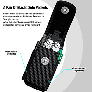 ACCKUO Multitool Sheath Compatible with Leatherman EDC Belt Organizer Tool Holster Pouch, Black