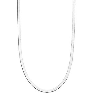 Miabella 925 Sterling Silver Italian Solid 3.5mm Flexible Flat Herringbone Chain Necklace for Women, Made in Italy (Length 16 Inches (women's choker length))