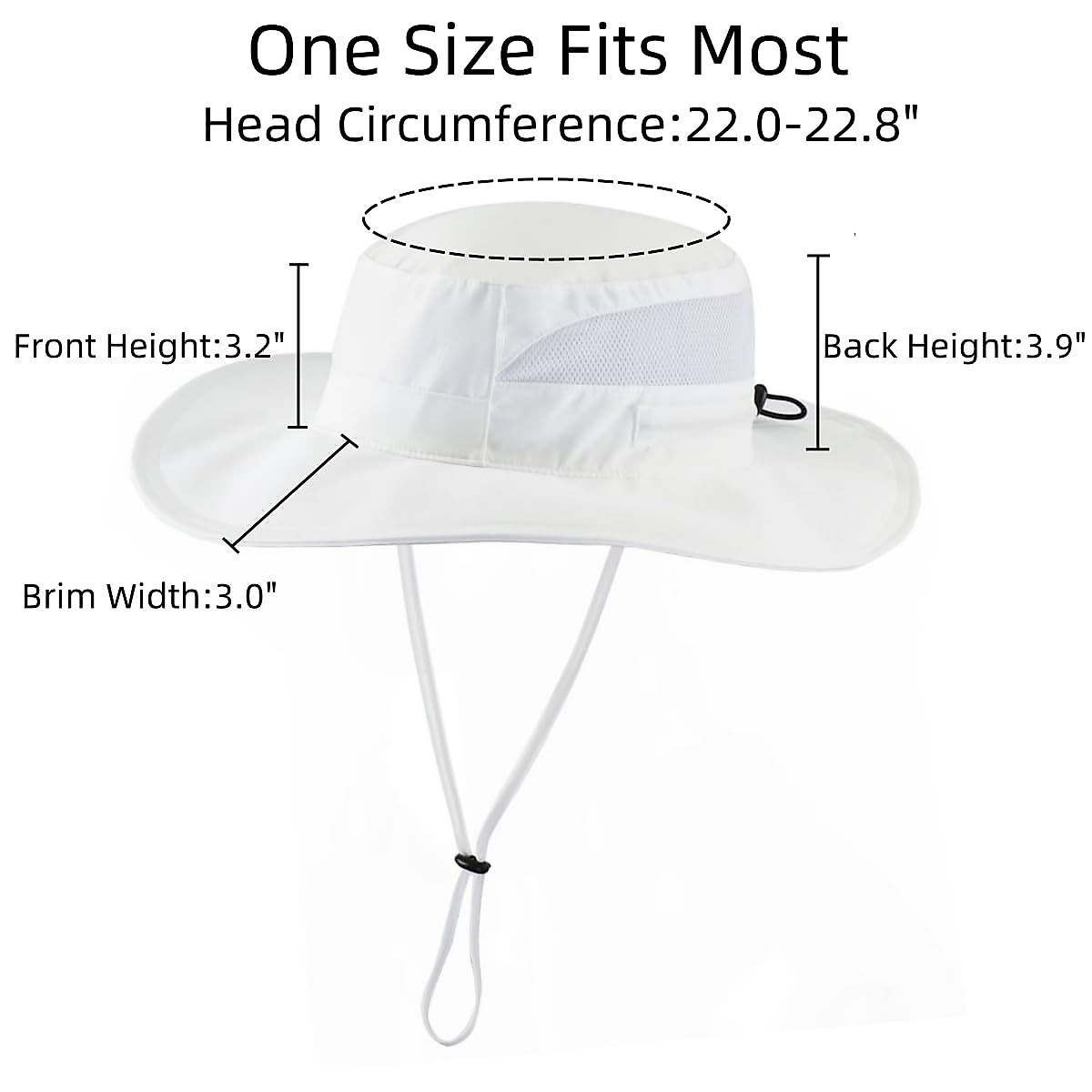Connectyle Women's UPF 50+ Safari Sun Hat Breathable UV Protection Fishing Hat (White)