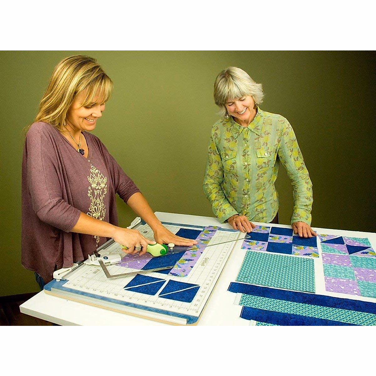 QuiltCut2 All-in-One Fabric Cutting System for Quilters - Includes Rotary Cutting Mat, Fabric Clamp, Cutting Guide, and Speed Gauge Ruler