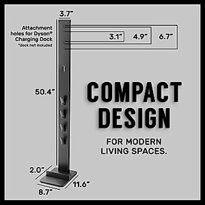TechOrbits Docking Station Organizer - Vacuum Stand and Attachment Holder, Compatible with Cordless Dyson Vacuum Cleaner V12, V11, V10, V8 and V7 Models & Accessories