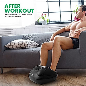 REGENIFUL Shiatsu Foot Massager Machine - Deep Tissue Kneading Air Compression for Sore Feet, Muscle Pain Relief, Fasciitis, Neuropathy - Spa Relaxation, 3 Levels of Manipulation Intensity, Heat