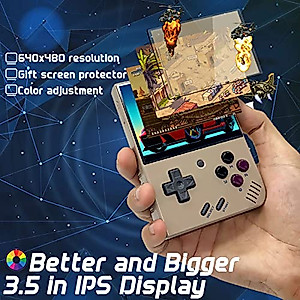 Miyoo Mini Plus Handheld Game Console Portable Retro Video Games Consoles Rechargeable Battery Hand Held Classic System Retro Gray with Case