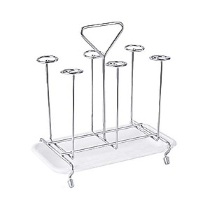 Hemoton Iron Glass Cups Draining Holder Coffee Mugs Hanging Stand Rack Drying Shelf Kitchen Organizer