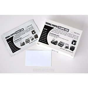 HouseLabels 2.1" x 3.425" Thermal Printer Cleaning Cards for Printheads Compatible with DYMO, Brother, Zebra and Other Thermal Printers, 1 Box of 25 Cleaning Cards