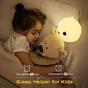 Night Light for Kids Room, Cute Lamp Dumpling Light for Girls Boys, Kawaii Waterdrop Nightlight Soft Portable Nursery Battery Powered Animal Night Lights for Baby Toddler Teen Bedrooms