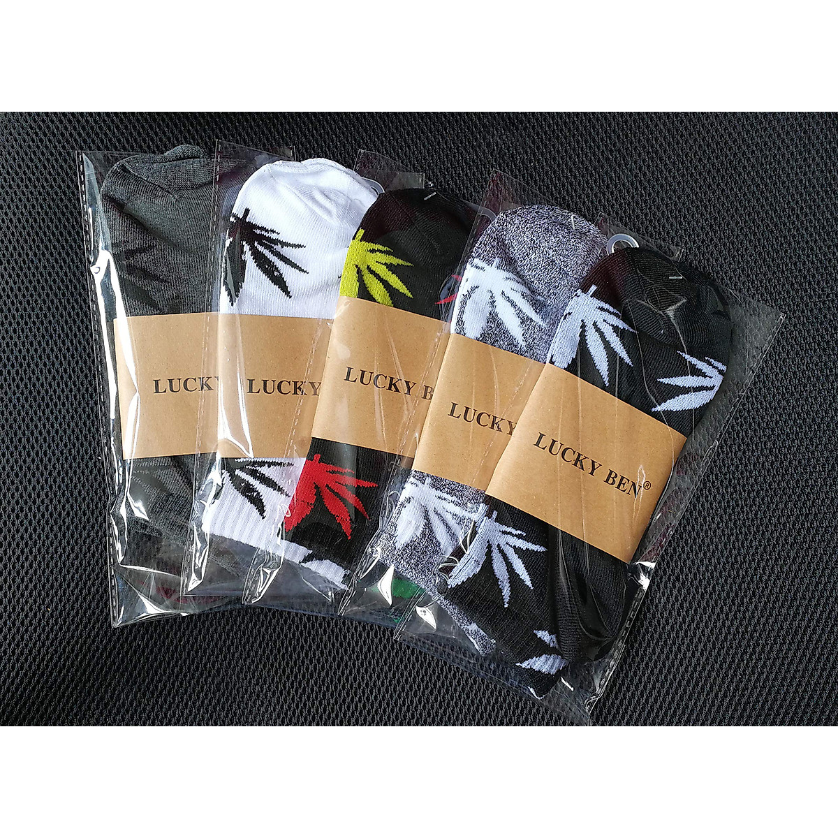 5 Pairs Unisex Marijuana Weed Leaf Boat Warm Cotton Socks US 5-9.5 (M, 4th Match)