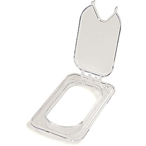 Carlisle FoodService Products 10339Z07 EZ Access Hinged Lid with Handle and Notch, Ninth Size, Clear