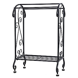 Kcelarec Freestanding Towel Racks, 3-Tier Indoor Outdoor Floor Blanket Holder for Bedroom Bathroom Organizer
