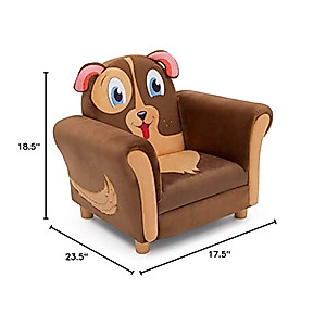 Delta Children Cozy Children's Chair - Fun Animal Character, Brown Puppy