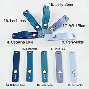 Universal Finger Strap for All Mobile Phones - PU, TPU Stretch Grip Finger Holder Bracket with Stand Compatible with Self-Adhesive with All Smartphones - 23 Colors (Black)