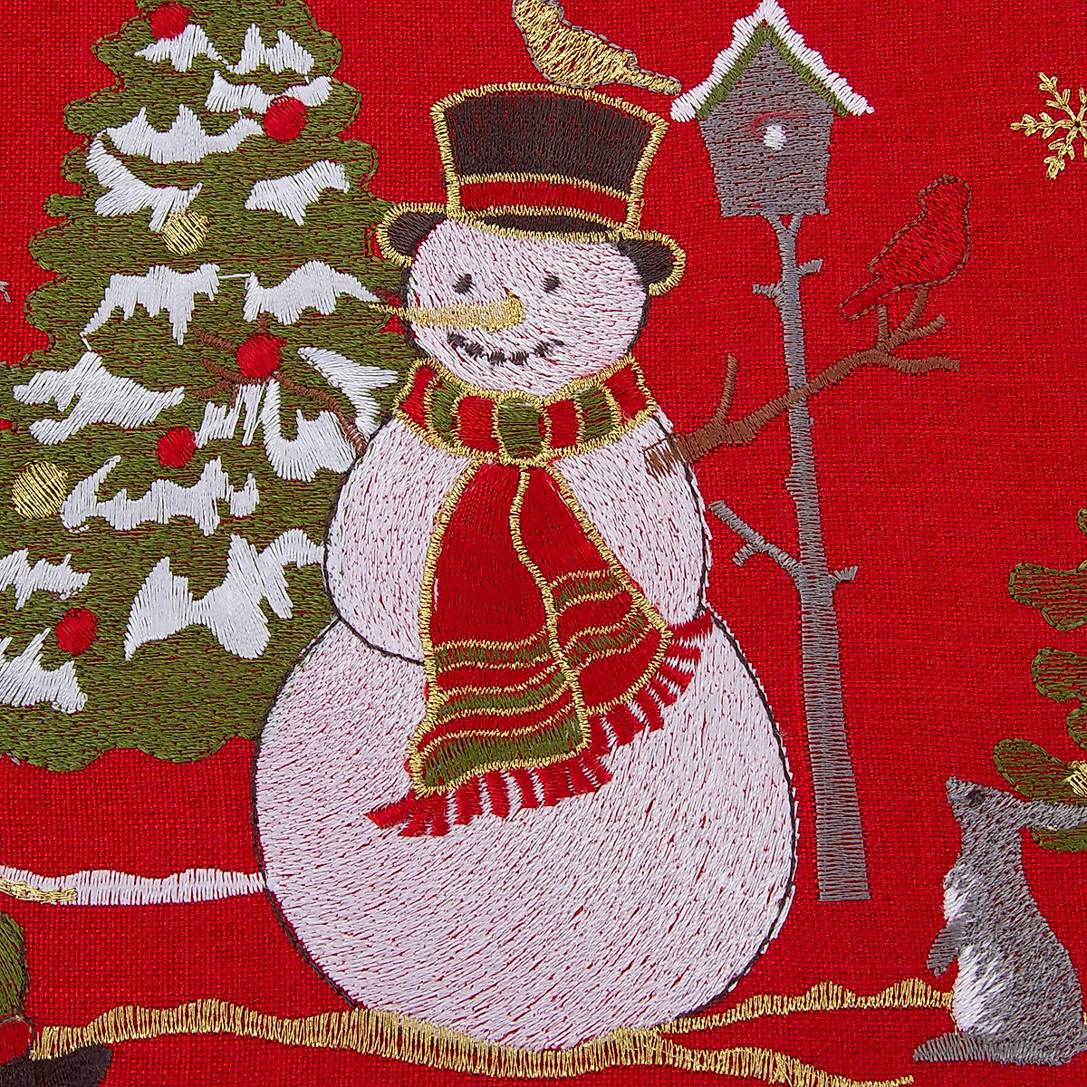 Pillow Perfect Christmas Frosty Scene Decorative Lumbar Pillow, 1 Count (Pack of 1), Green