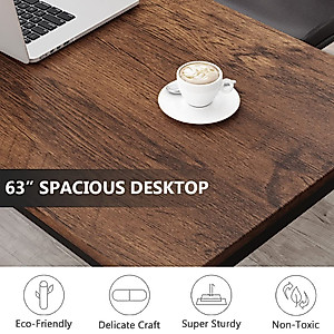 Tribesigns Modern Simple Computer Desk, 47 inch Vintage Office Desk Computer Table, Study Writing Study Desk Workstation for Home Office, Rustic Brown