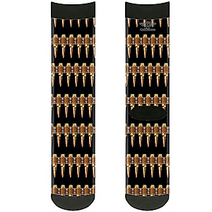 Buckle-Down Unisex-Adult's Socks Bullets Crew, Multicolor