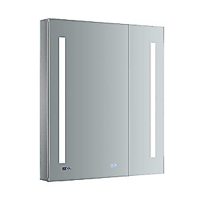 Fresca Tiempo 30" Wide x 36" Tall Bathroom Medicine Cabinet w/LED Lighting & Defogger