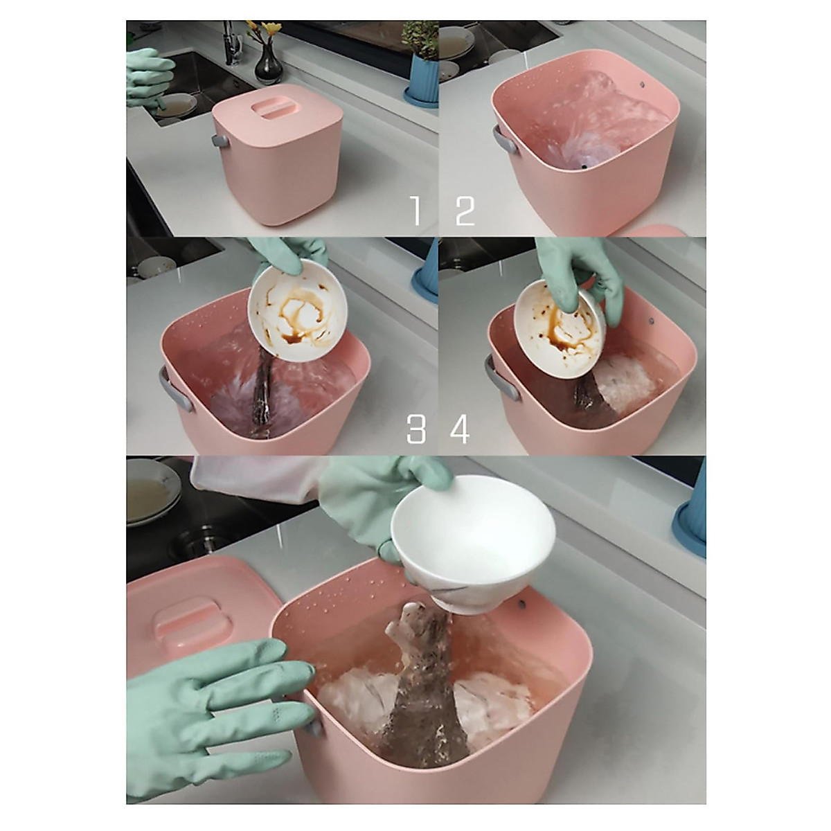 Mini Dishwasher, Portable Washing Machine, Compact Turbo Dishwasher, Artificial Vortex and Sound Emulsification Technology, for Home, Kitchen, Apartment ()