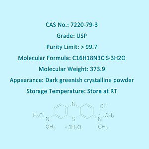 Methylene Blue Powder 6 Grams (Dark Greenish Crystalline) USP Grade - Prepare 600 mL 1% Solution