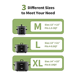 [NEW]KOOC Premium Slow Cooker Liners and Cooking Bags, Large Size Fits 4QT to 8.5QT Pot, 13"x21" (20 counts), Suitable for Oval & Round Pot, BPA Free