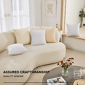 Deconovo 4 PCS White Blank Cushion Covers for Sublimation, Faux Linen Pillow Covers with Invisible Zipper, Soft Pillow Covers for Bench,18x18 Inch, Set of 4 Case Only No Insert