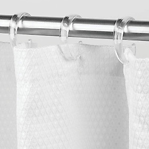 24 Pc Heavy Duty Plastic Shower Curtain Rings Clear Hooks Type C Shaped Rod Bath