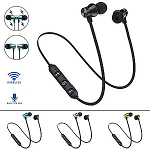MOHALIKO Wireless Earbuds, Earbuds, Bluetooth 4.2 Headphones, XT11 in-Ear Wireless Bluetooth Sport Magnetic Headset Stereo Music Earphones for Work, Home Office Black