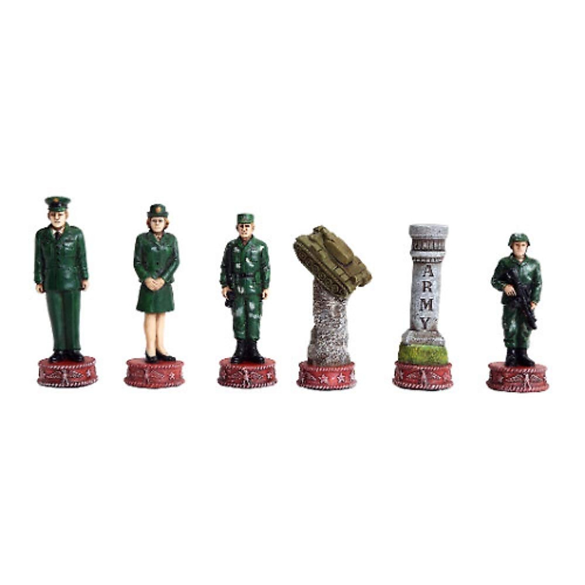 US Army vs Navy Military Chess Set Hand Painted with Glass Board