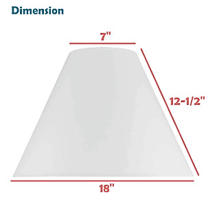 Aspen Creative 32773 Transitional Hardback Empire Shaped Construction Off White, 18" Wide (7" x 18" x 12 1/2") Spider Lamp Shade