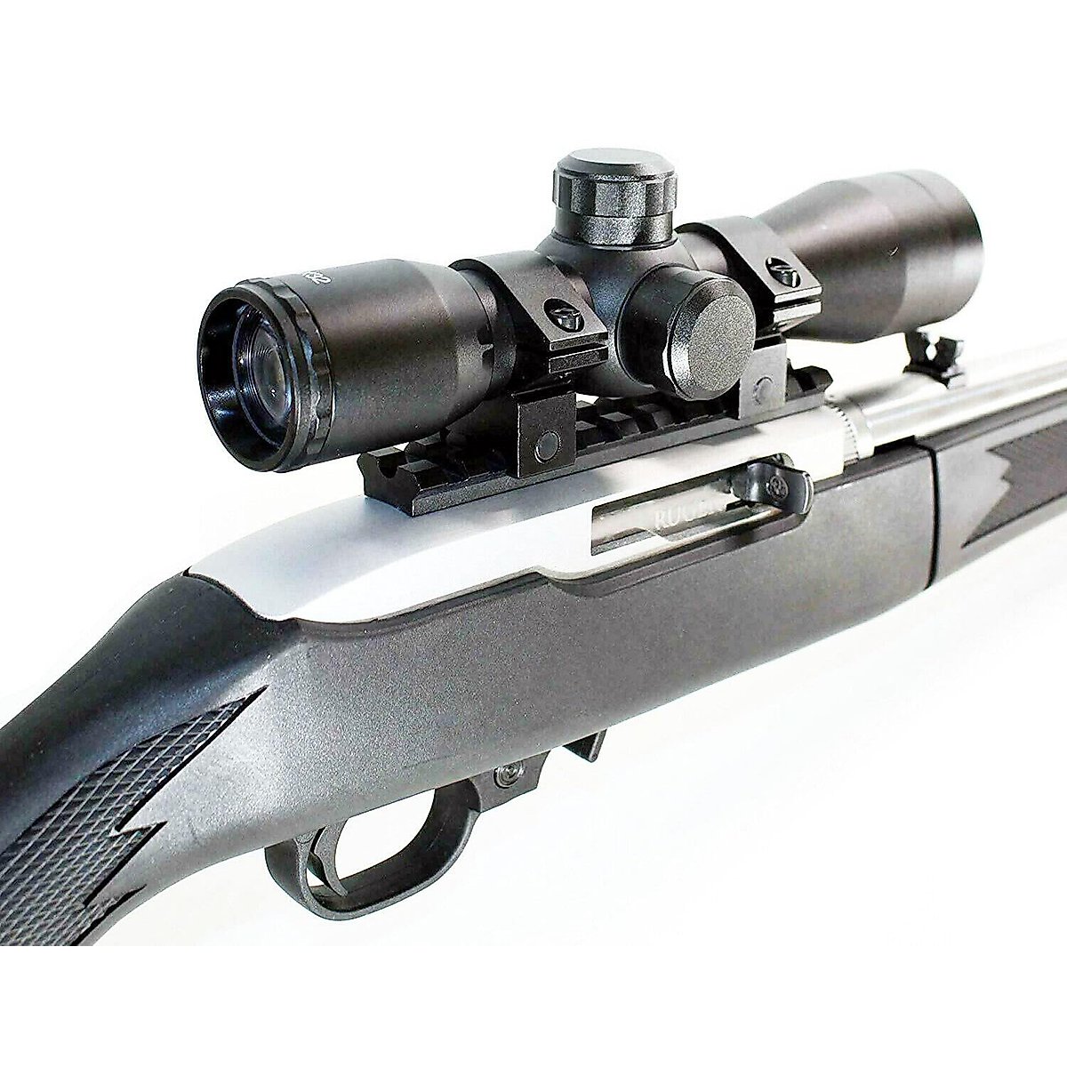 GOTICAL Ruger 10/22 and 3/8" Tactical 4x32 Compact Scope Rangefinder Reticle Hunting Riflescopes Cross-Hair Reticle and Ruger 10/22 Weaver and 3/8" Predrilled Receiver