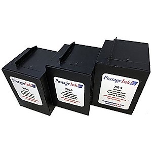 PostageInk.com 765-9 Non-OEM Ink Cartridge Replacement for SendPro C Auto, DM300c, DM400c, DM450c and DM475c Postage Meters, Pack of 3