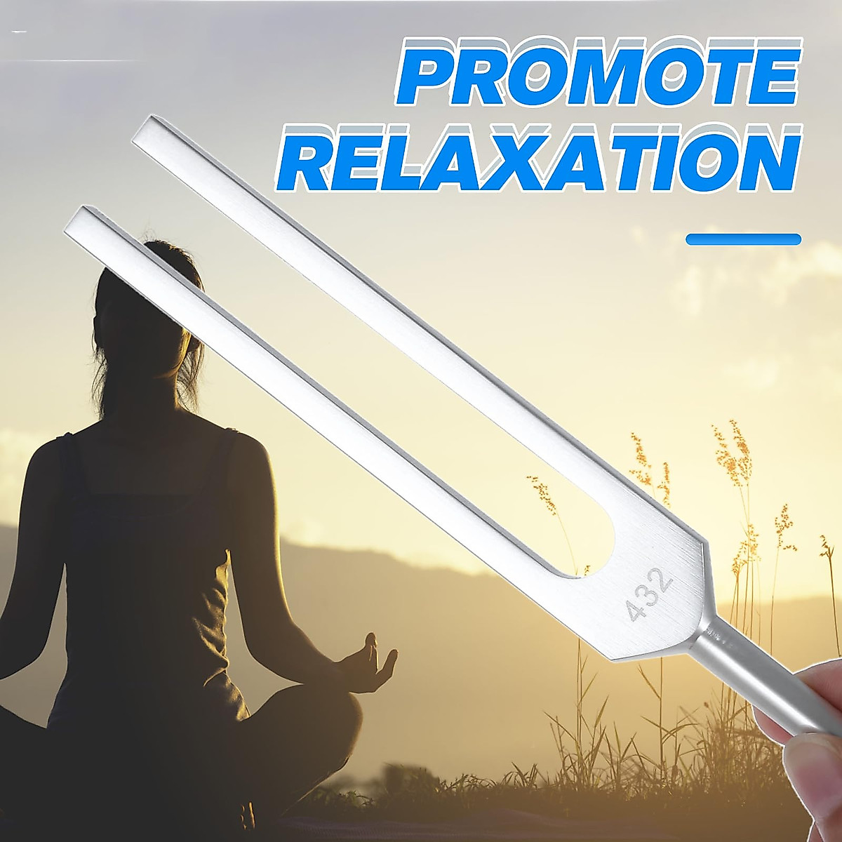 432 Hz Tuning Fork Set for Healing, Musical Instrument Tuning Forks for Chakra Balancing, Vibration, Reduce Stress, Meditation, Sound Therapy - with Silicone Hammer Bag Cleaning Cloth