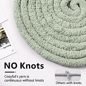 Chunky Yarn for Hand Knitting - Cozyful #10 Chunky Chenille Yarn, Jumbo Big Thick Chunky Yarns for Crocheting, Super Bulky Chunky Knit Blanket Yarns, 8 Skein (25 yds 8 oz Each Skein), Sage Green