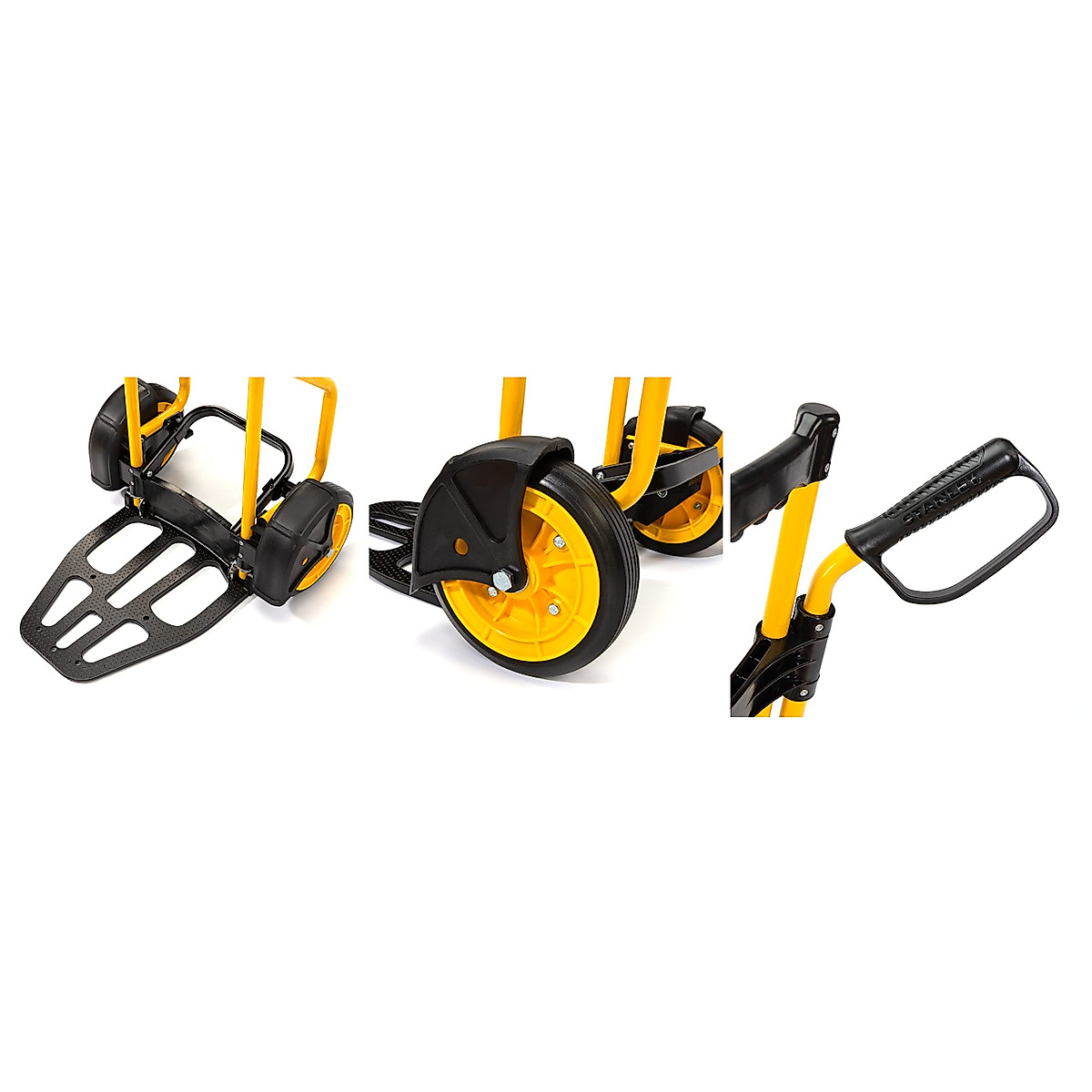 STANLEY Heavy-Duty Folding Hand Truck & Dolly, 400 lbs. (181 kgs.) Capacity, Professional Grade, Compact, Lightweight & Slim Design, Easy Storage, Steel Frame, Ergonomic 3 Handle Design (SXWT-FT591)
