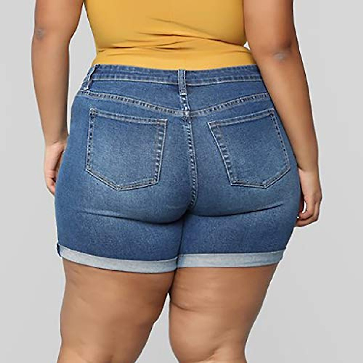 Fashion Mini Shorts,THENLIAN New Women Summer Short Jeans Denim Female Pockets Wash Denim Shorts(XXXXXL, Blue)