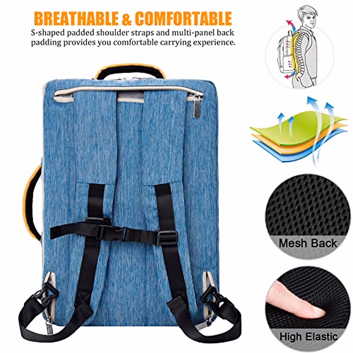 Convertible Laptop Backpack Shoulder Bag 15.6 Inch for Lenovo ThinkPad X1 Extreme, Dell XPS 15, ZenBook 15